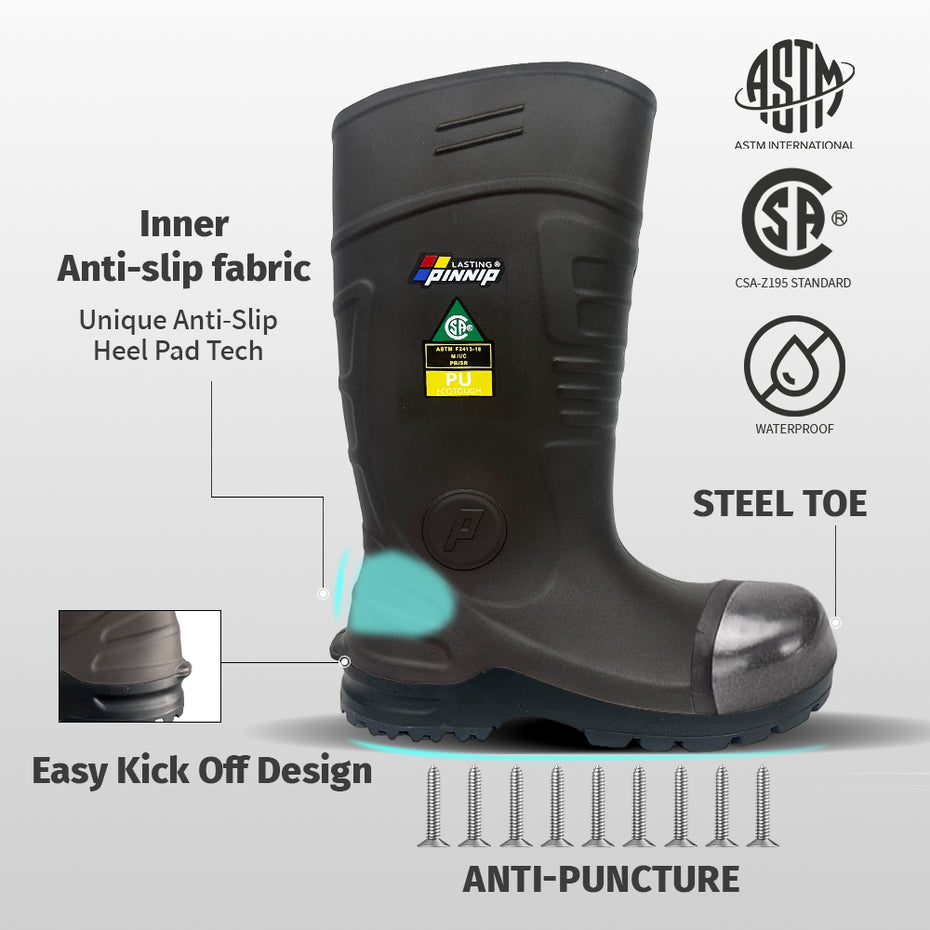Men's Steel Toe Chelsea Work Boots Non Slip & Oil Resistant ASTM F2413 ...